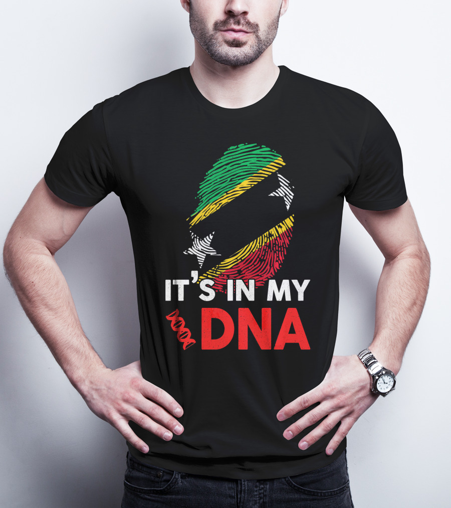 St Kitts And Nevis Fingerprint It's In My DNA T-Shirt
