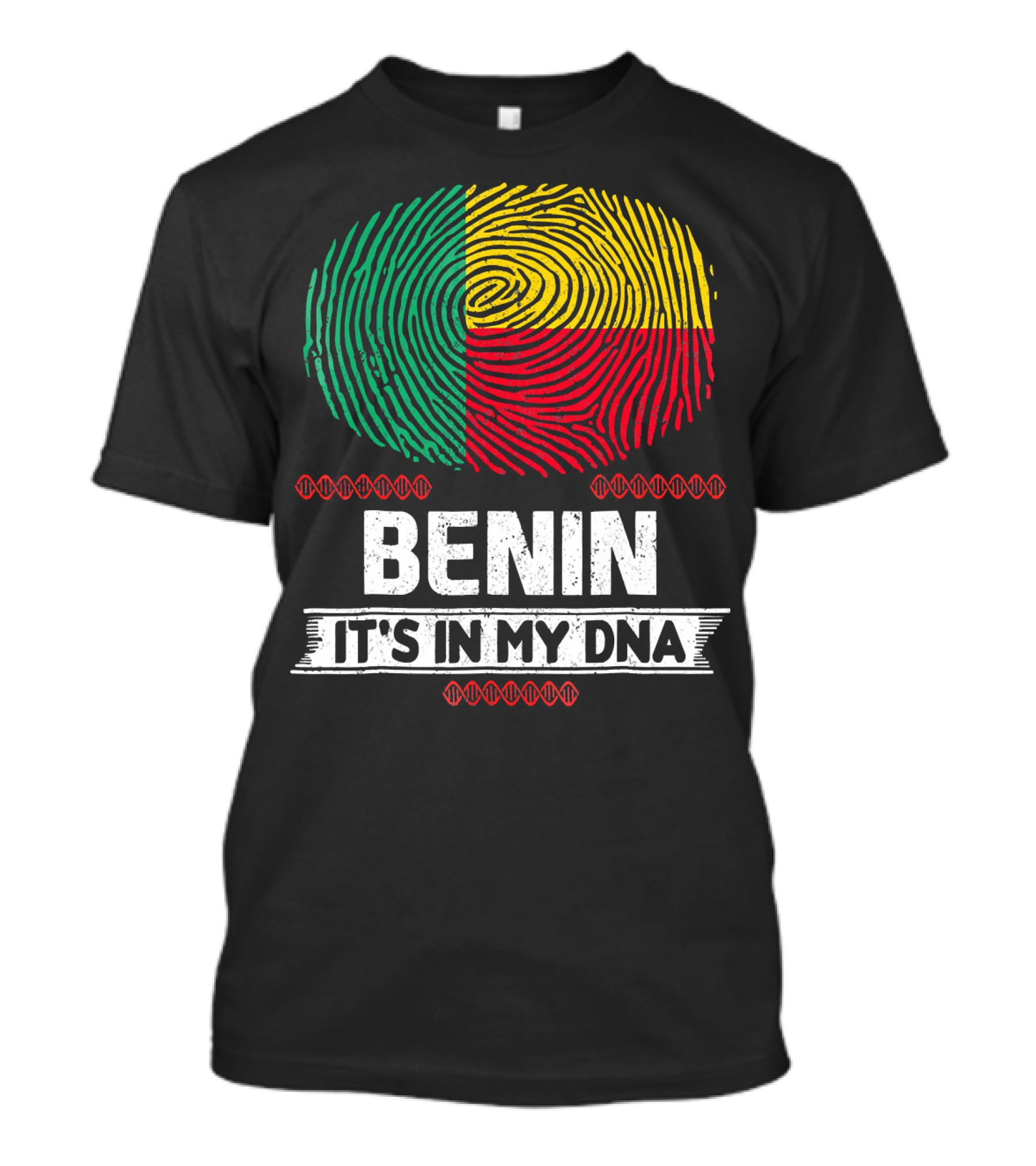 Benin It's In My DNA Beninese Flag Fingerprint T-Shirt