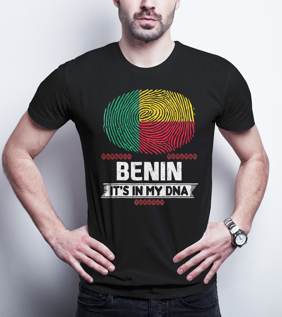 Benin It's In My DNA Beninese Flag Fingerprint T-Shirt
