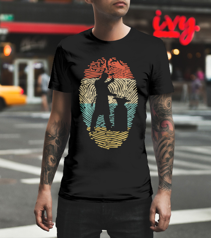 Fingerprint Retro BLACKSMITH Silhouette Craftsmanship T-Shirt