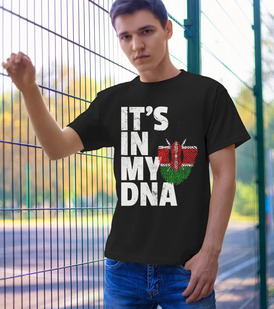 ITS IN MY DNA Kenya Flag Fingerprint T-Shirt
