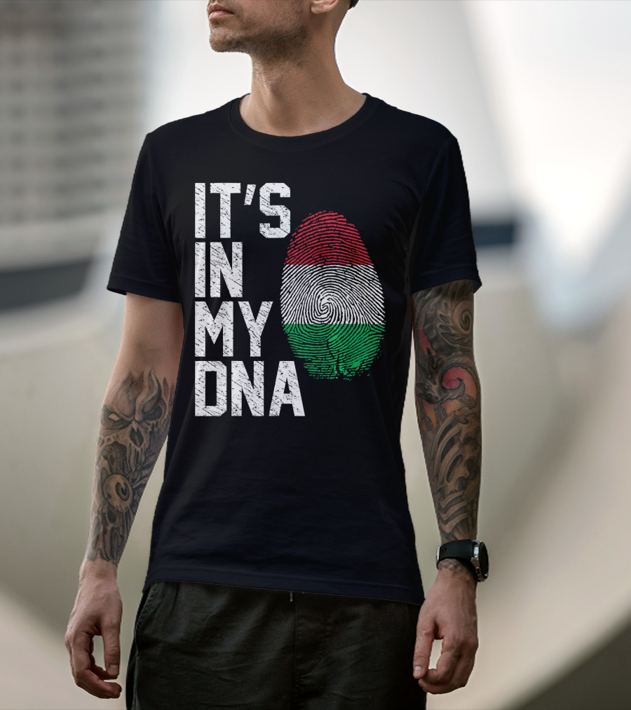 It's In My DNA Italian Italy Flag Fingerprint T-Shirt