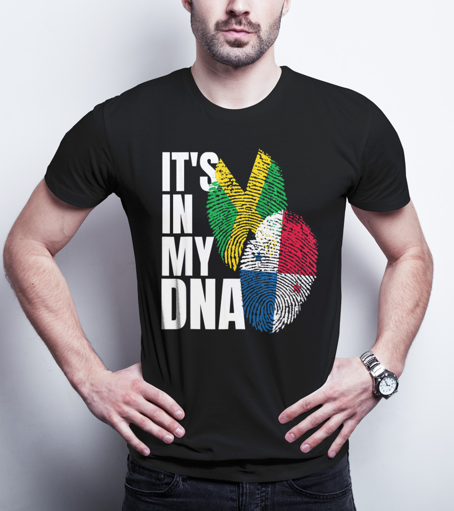 Panamanian And Jamaican Mix It's In My DNA Flag Her T-Shirt