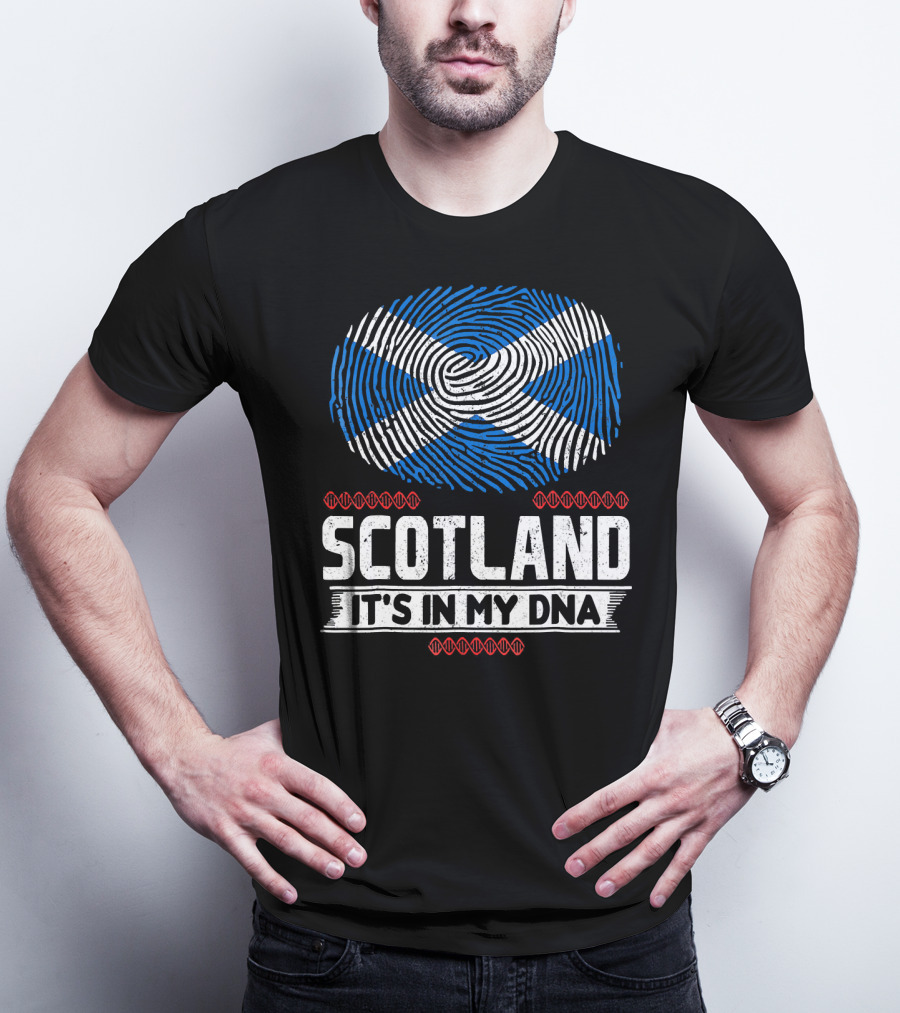SCOTLAND It's In My DNA Scottish Flag Fingerprint T-Shirt