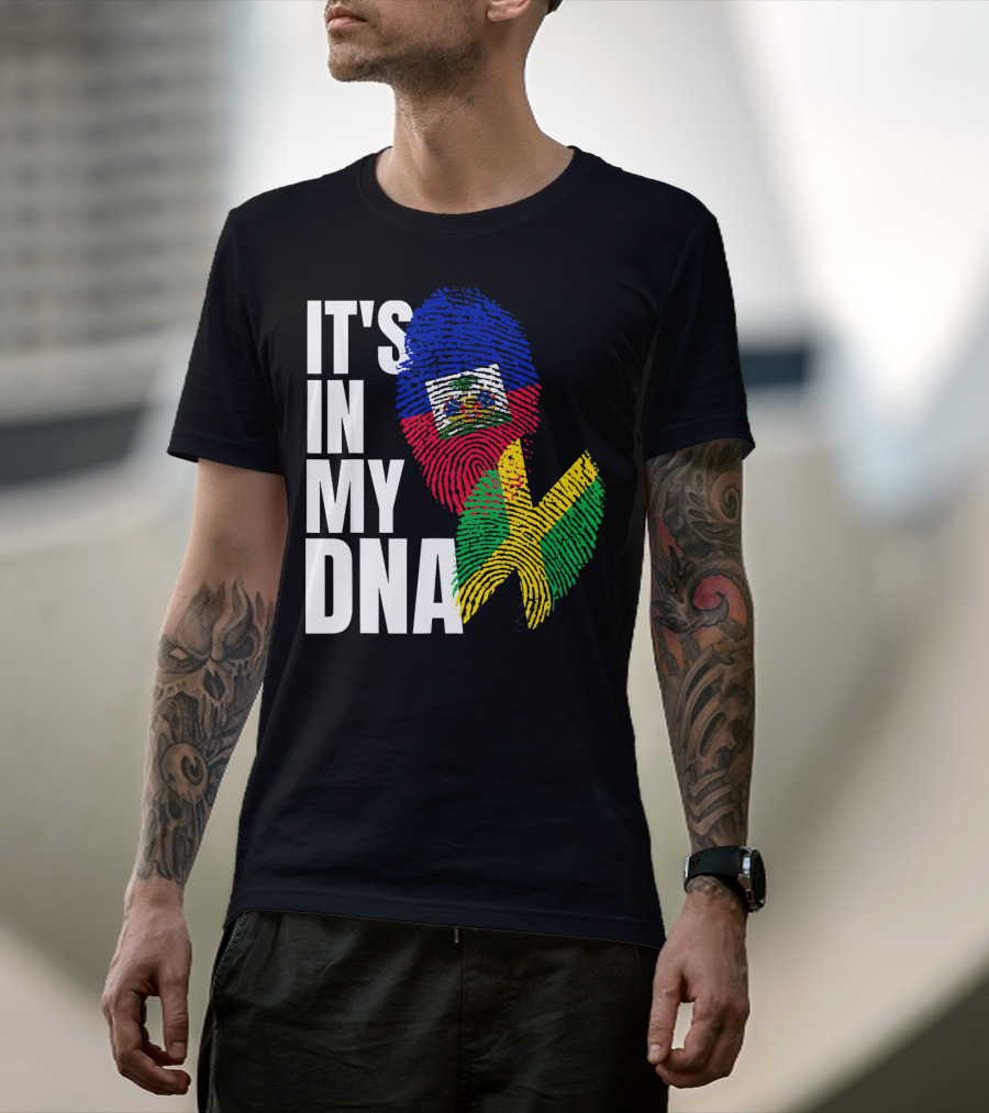Jamaican Haitian Mix It's In My DNA Flag Heritage T-Shirt