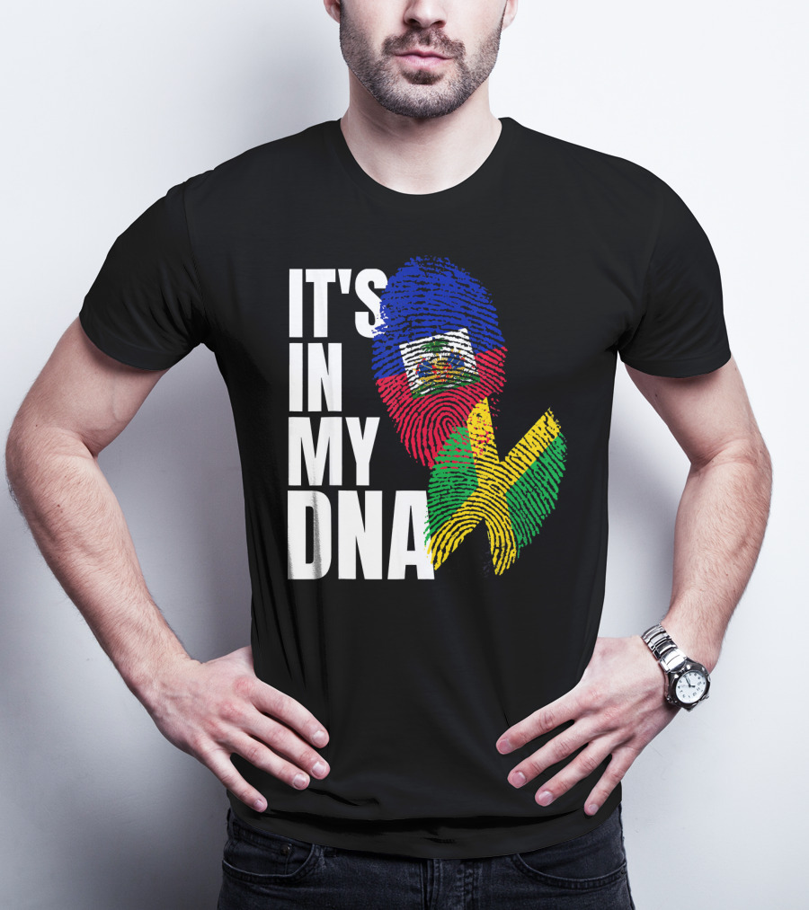 Jamaican Haitian Mix It's In My DNA Flag Heritage T-Shirt