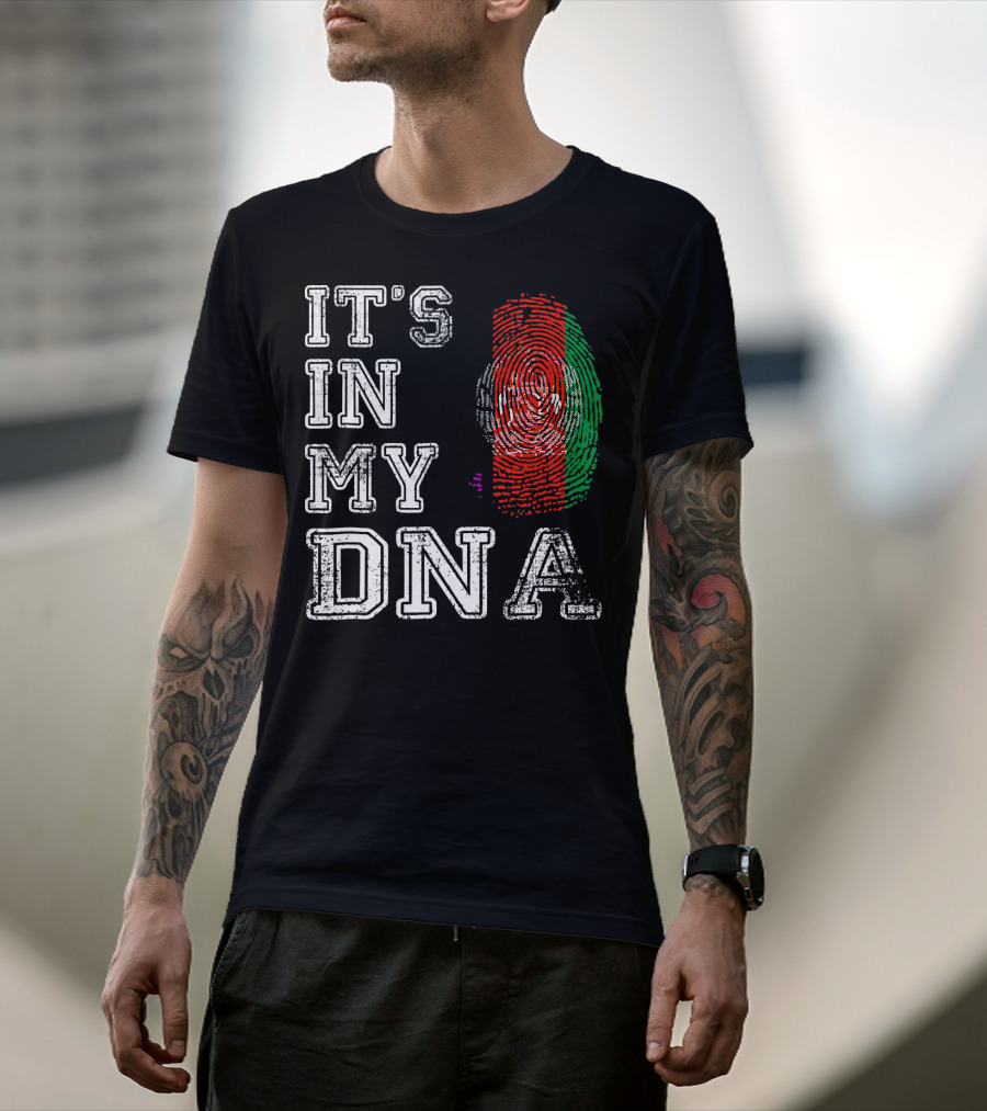IT'S IN MY DNA Afghanistan Flag Fingerprint T-Shirt
