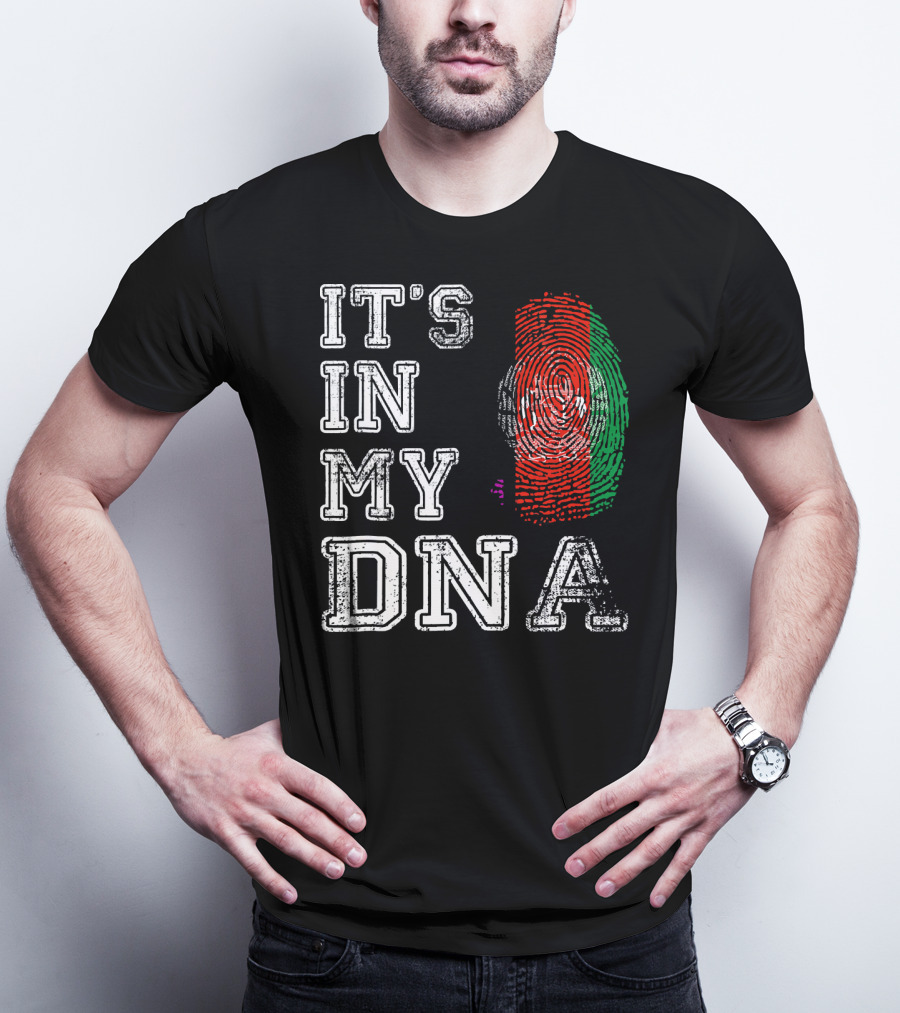 IT'S IN MY DNA Afghanistan Flag Fingerprint T-Shirt