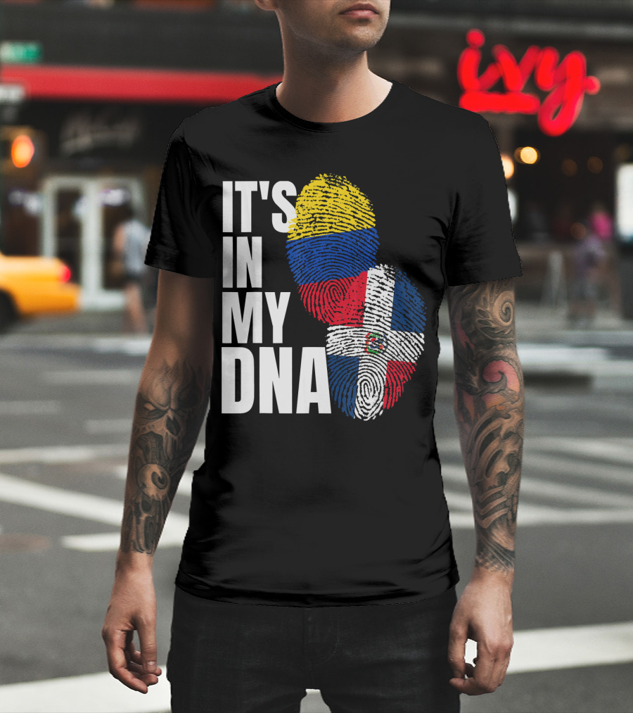 Dominican And Colombian DNA Flag It's In My DNA T-Shirt