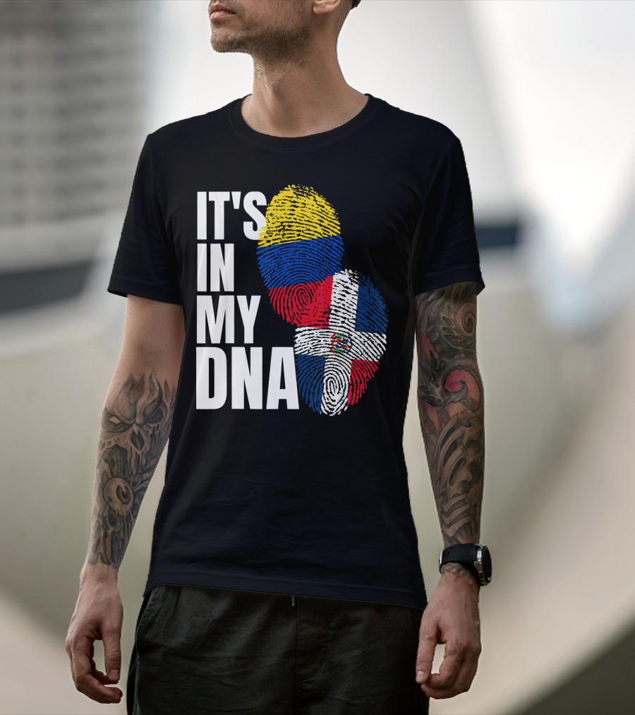Dominican And Colombian DNA Flag It's In My DNA T-Shirt
