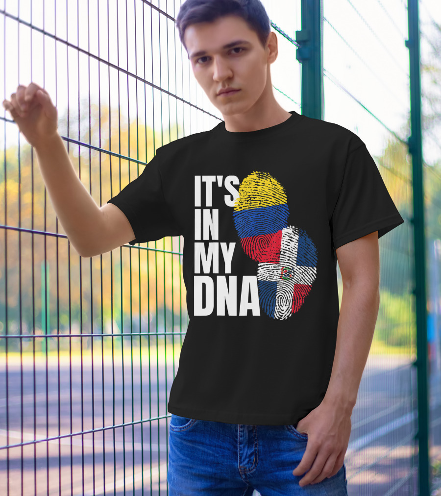 Dominican And Colombian DNA Flag It's In My DNA T-Shirt