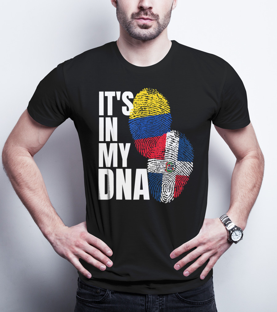 Dominican And Colombian DNA Flag It's In My DNA T-Shirt