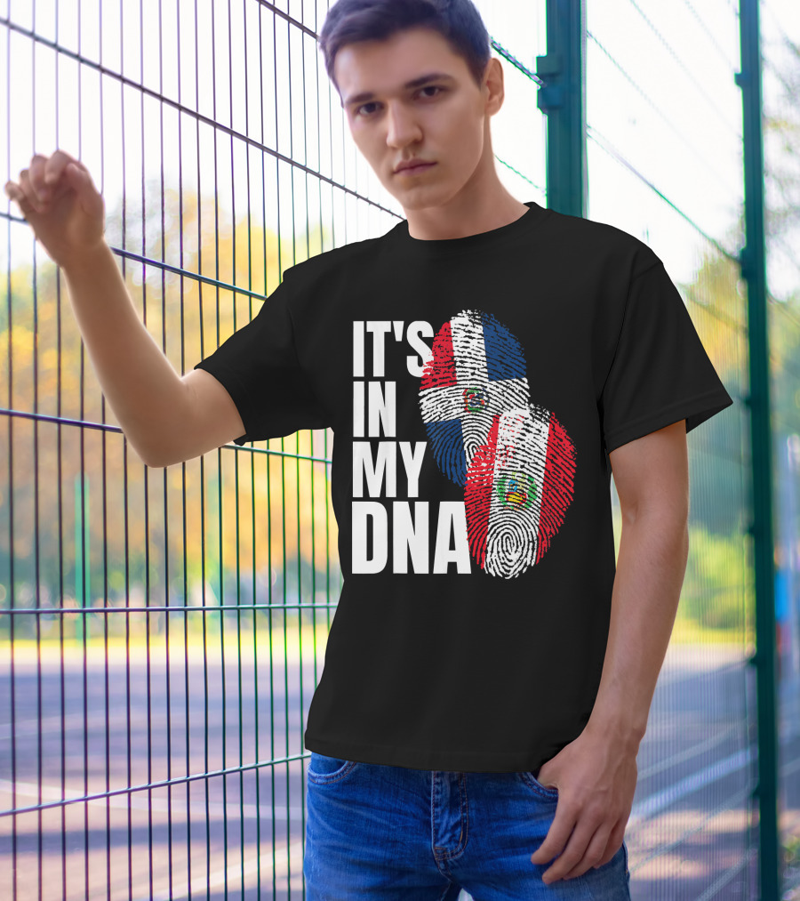 It's In My DNA Peruvian Dominican Fingerprint Flag T-Shirt