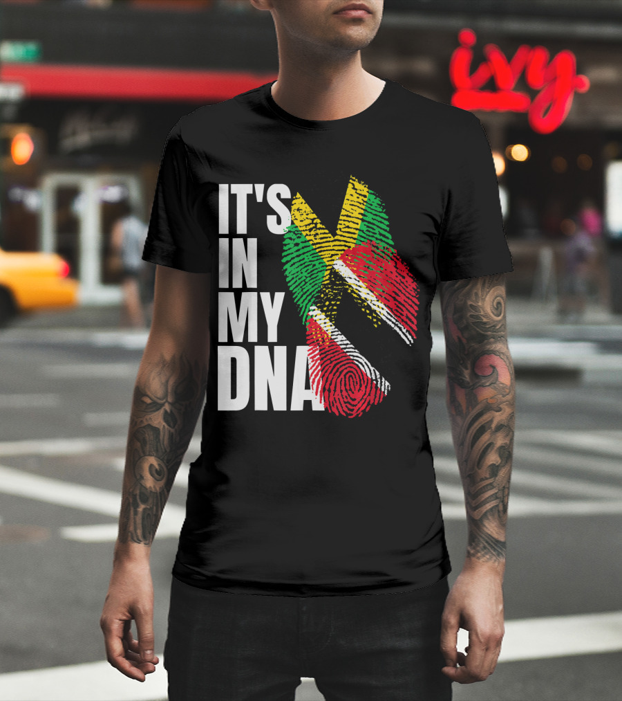 IT'S IN MY DNA Trinidadian Jamaican Flag Mix T-Shirt