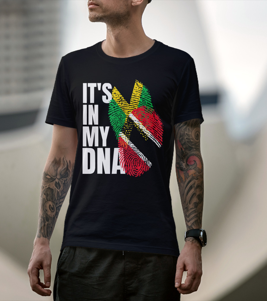 IT'S IN MY DNA Trinidadian Jamaican Flag Mix T-Shirt