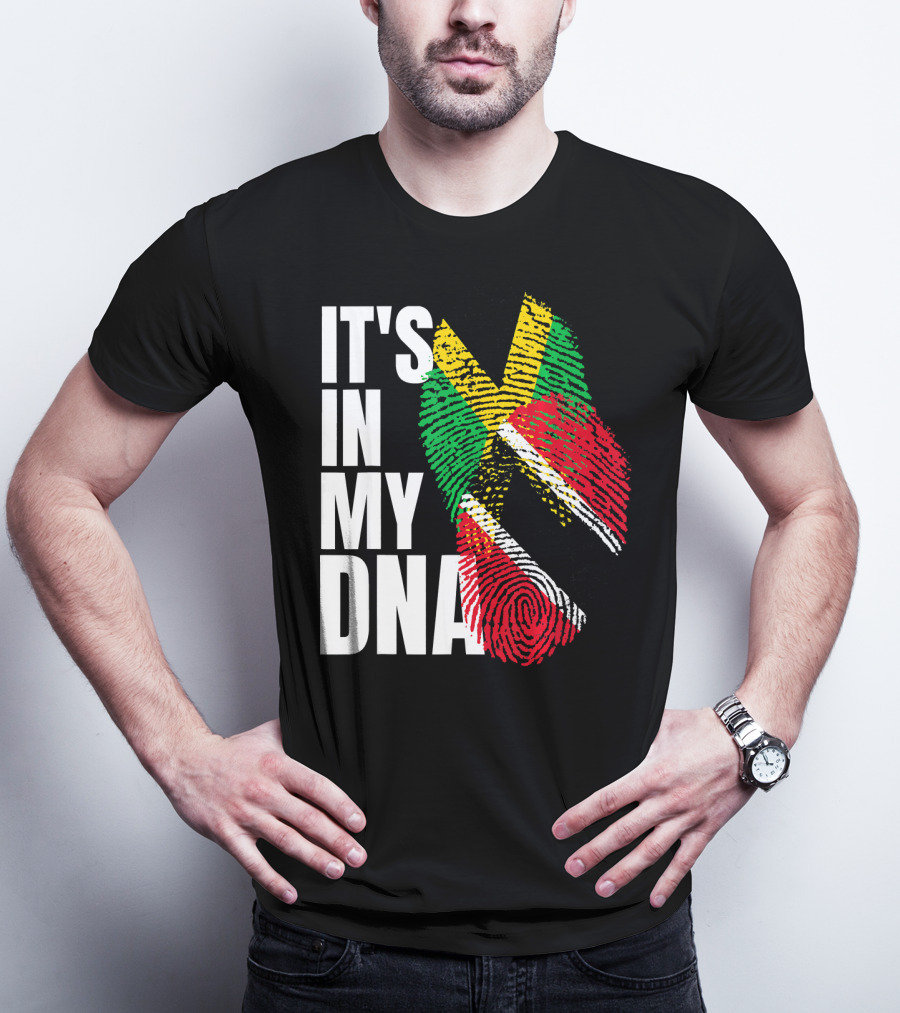 IT'S IN MY DNA Trinidadian Jamaican Flag Mix T-Shirt