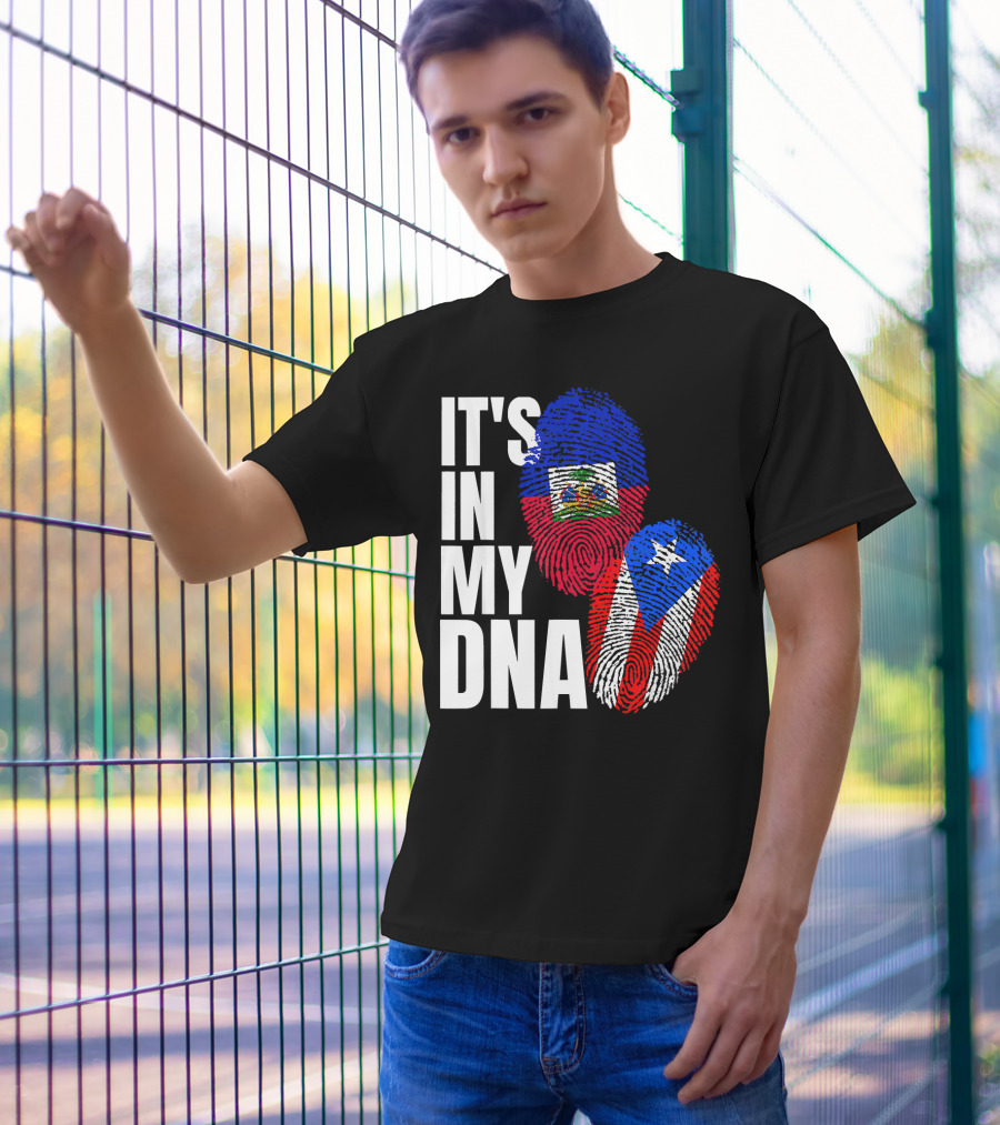 It's In My DNA Haitian Puerto Rican Flag Heritage T-Shirt