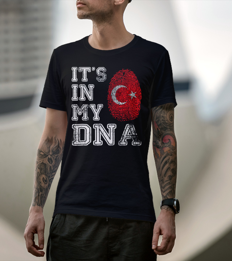 It's In My DNA Turkey Flag Fingerprint T-Shirt