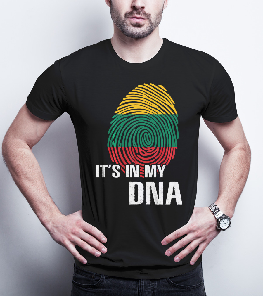 It's In My DNA Lithuania Fingerprint Lithuanian Flag T-Shirt