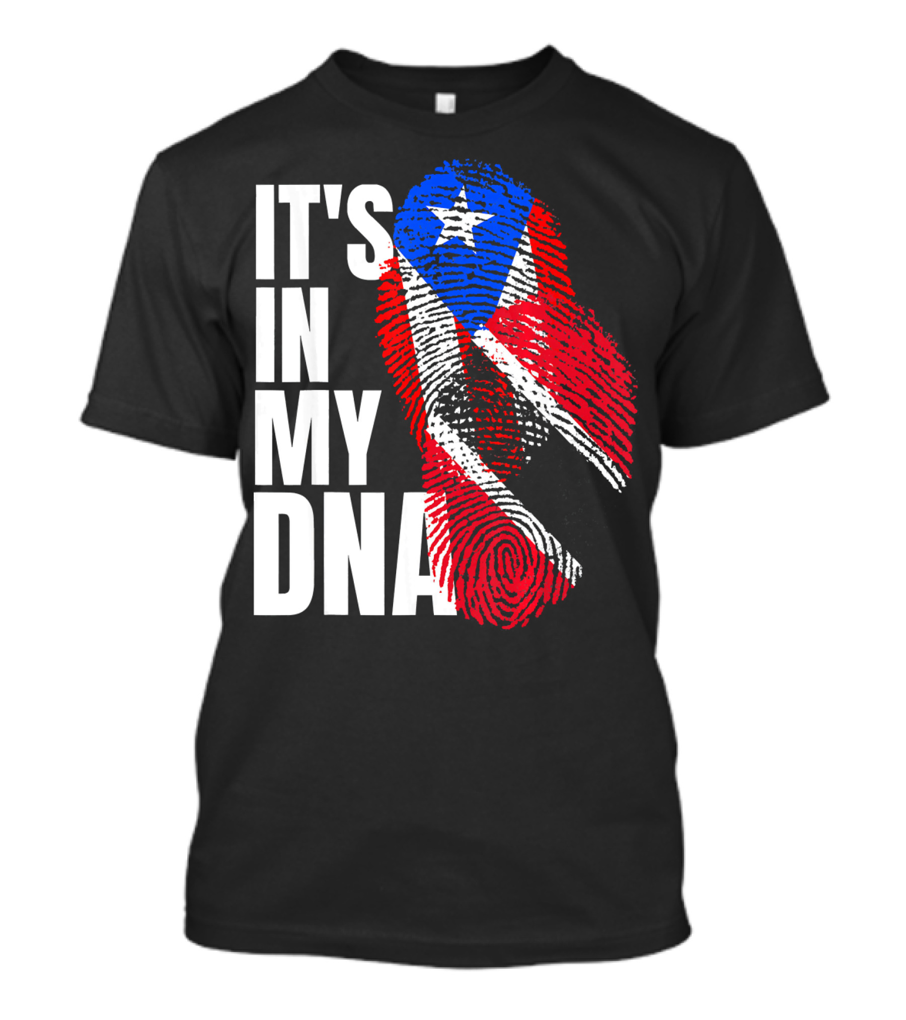 Trinidadian And Boricua Mix It's In My DNA Flag Fingerprint T-Shirt