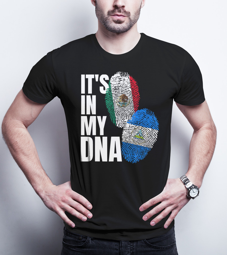 IT'S IN MY DNA Nicaraguan Mexican Flag Heritage T-Shirt