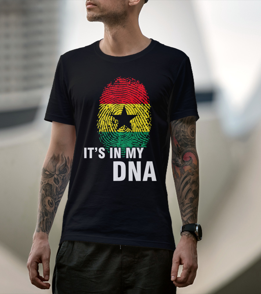 Ghanaian Flag Fingerprint It's In My DNA T-Shirt