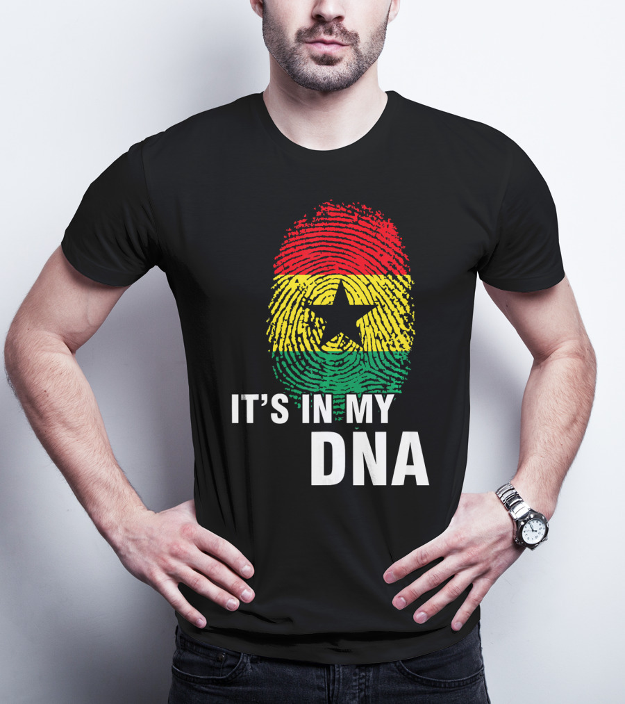 Ghanaian Flag Fingerprint It's In My DNA T-Shirt