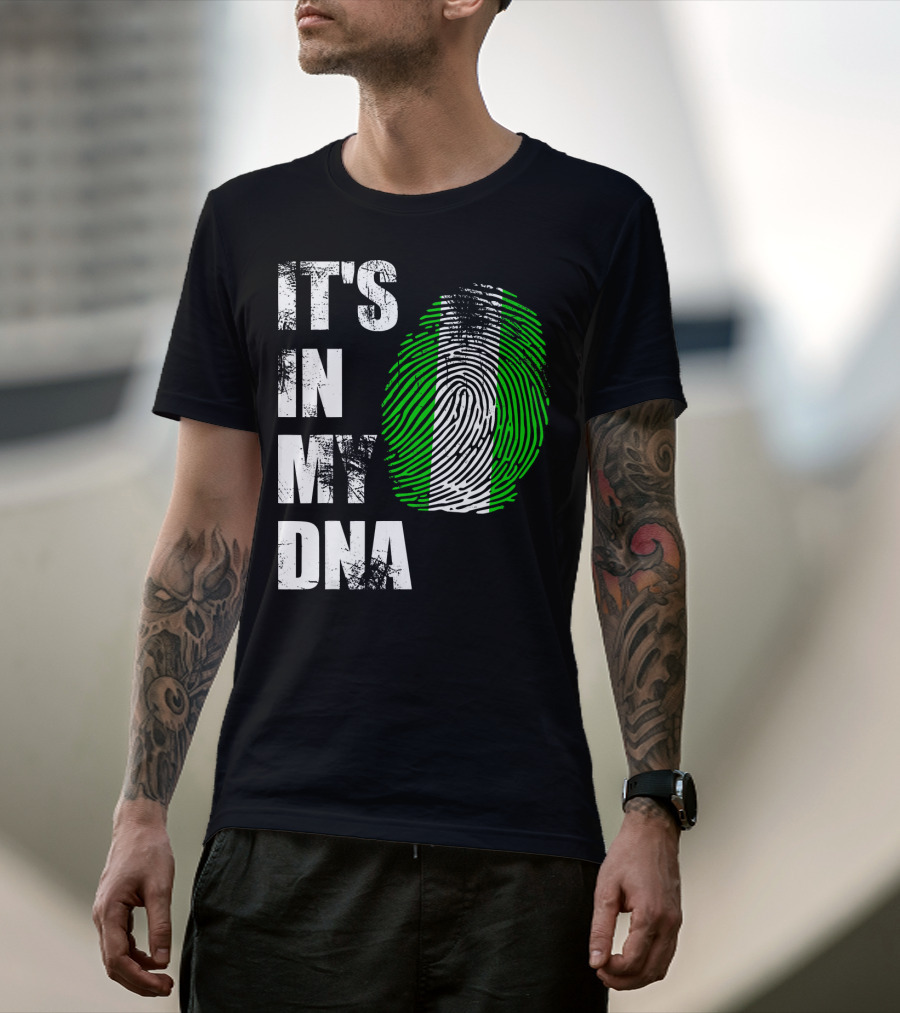 IT'S IN MY DNA NIGERIAN FLAG FINGERPRINT T-Shirt