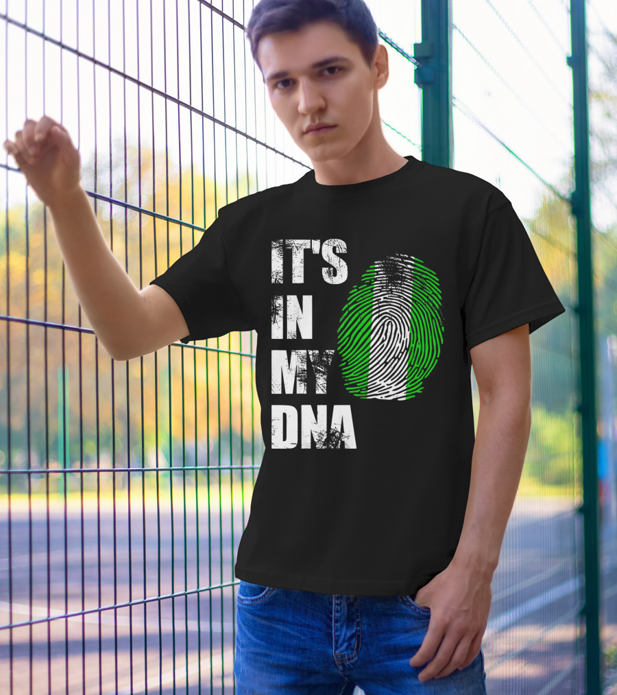 IT'S IN MY DNA NIGERIAN FLAG FINGERPRINT T-Shirt