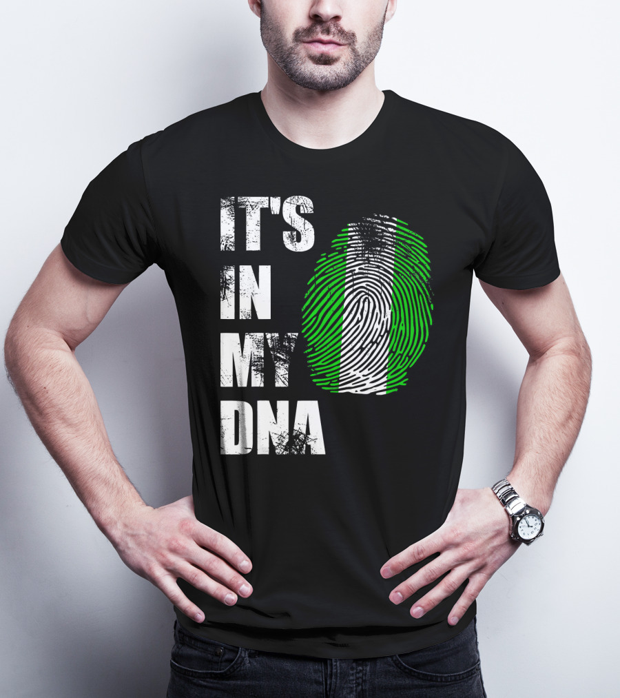 IT'S IN MY DNA NIGERIAN FLAG FINGERPRINT T-Shirt