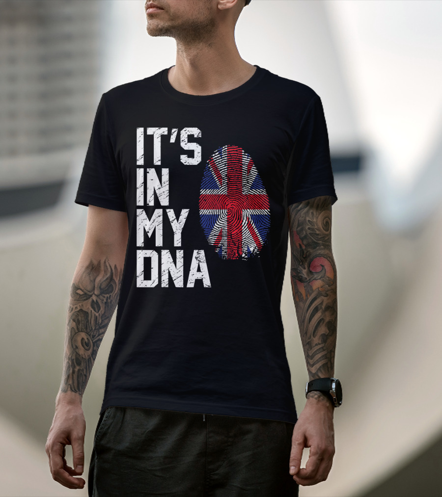 It's In My DNA British Flag Fingerprint T-Shirt