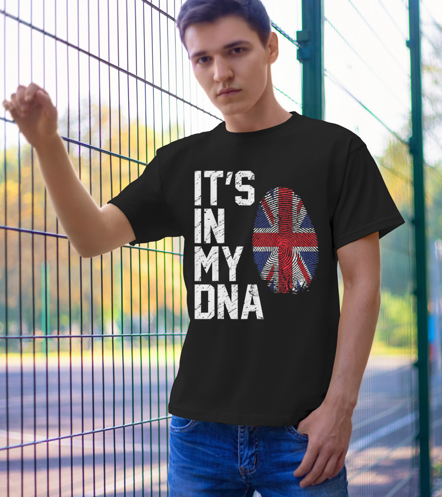 It's In My DNA British Flag Fingerprint T-Shirt