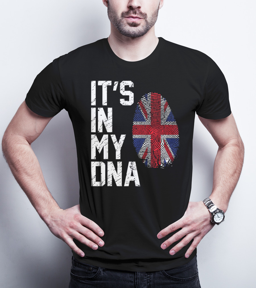 It's In My DNA British Flag Fingerprint T-Shirt