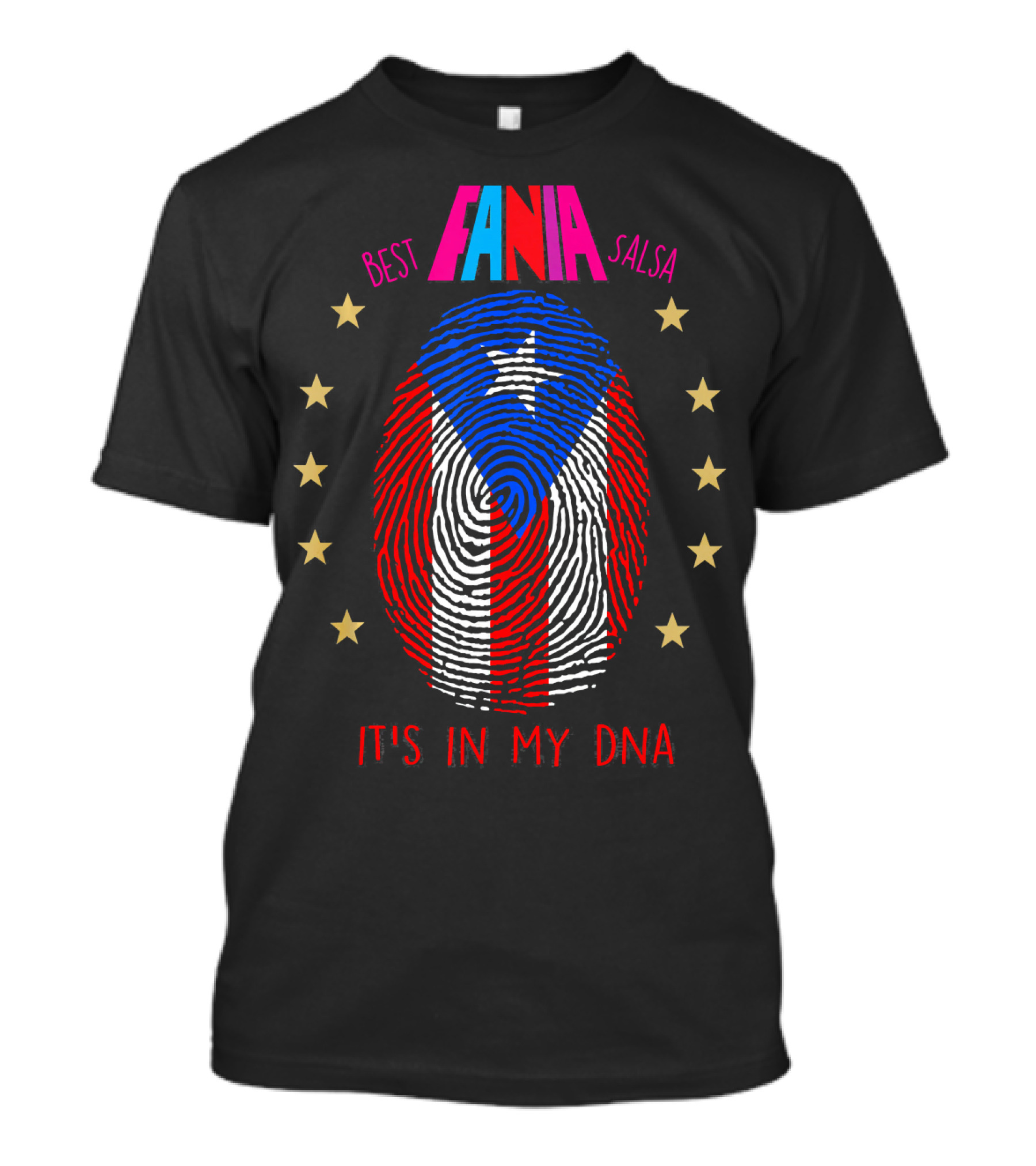 Fania Best Salsa Puerto Rico Fingerprint It's In My DNA T-Shirt