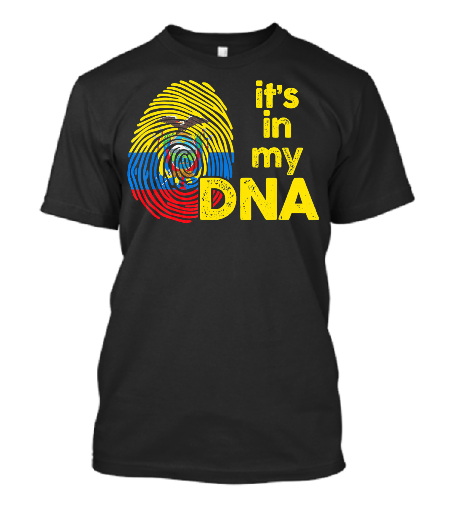 Ecuador Flag Fingerprint It's In My DNA T-Shirt