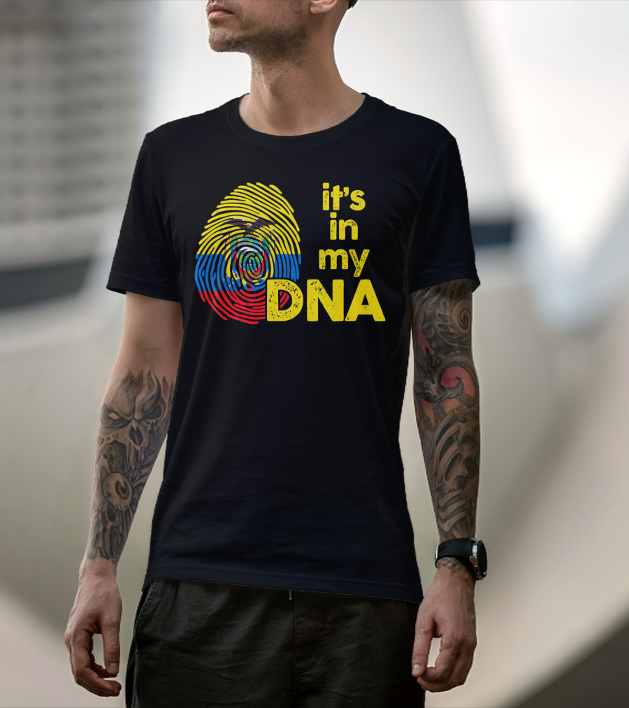 Ecuador Flag Fingerprint It's In My DNA T-Shirt