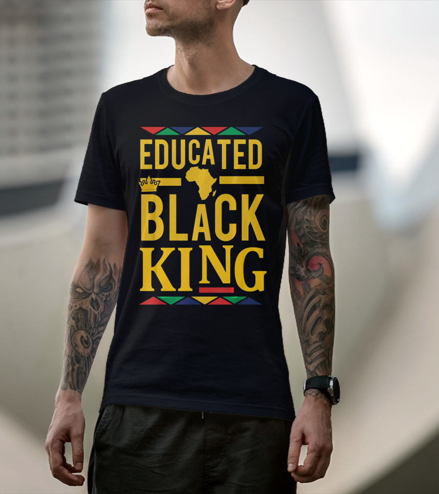 Educated Black King Africa Crown Dashiki T-Shirt