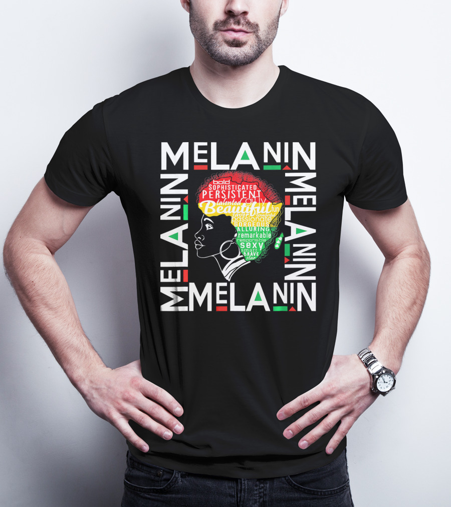 Beautiful Black Queen Melanin Bold Persistent Talented Fun Brave Alluring T-Shirt