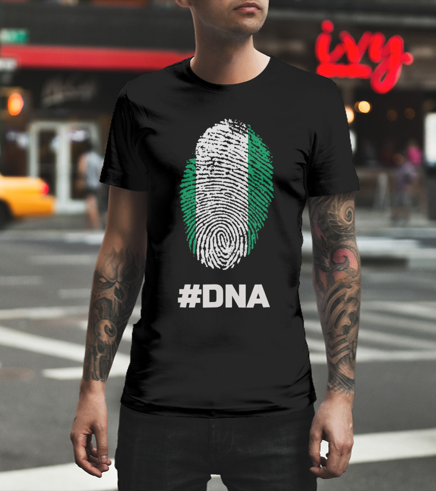 DNA Nigeria Black History Holiday Fingerprint T-Shirt