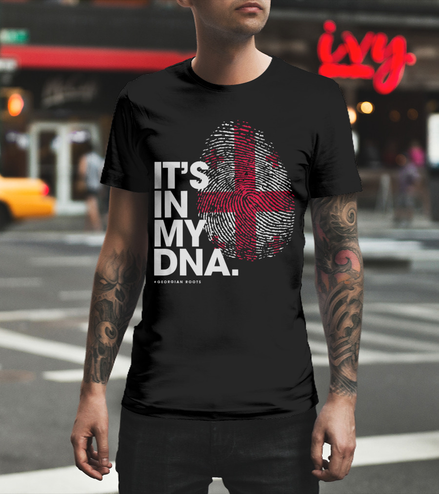 IT'S IN MY DNA Georgia Flag Georgian Roots T-Shirt