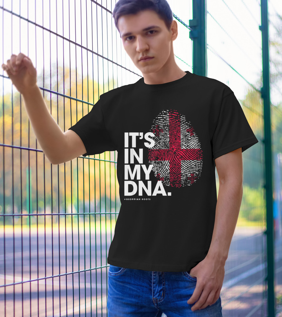 IT'S IN MY DNA Georgia Flag Georgian Roots T-Shirt