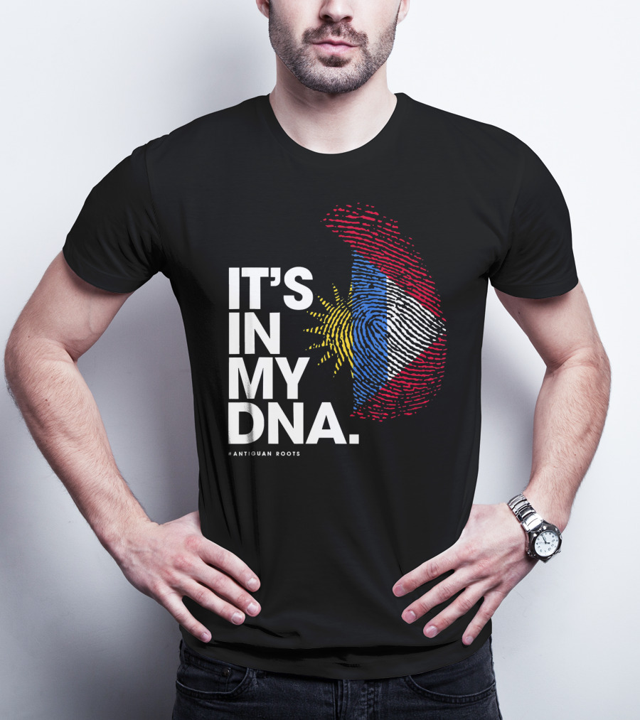 IT'S IN MY DNA Antigua And Barbuda Flag Antiguan Roots T-Shirt