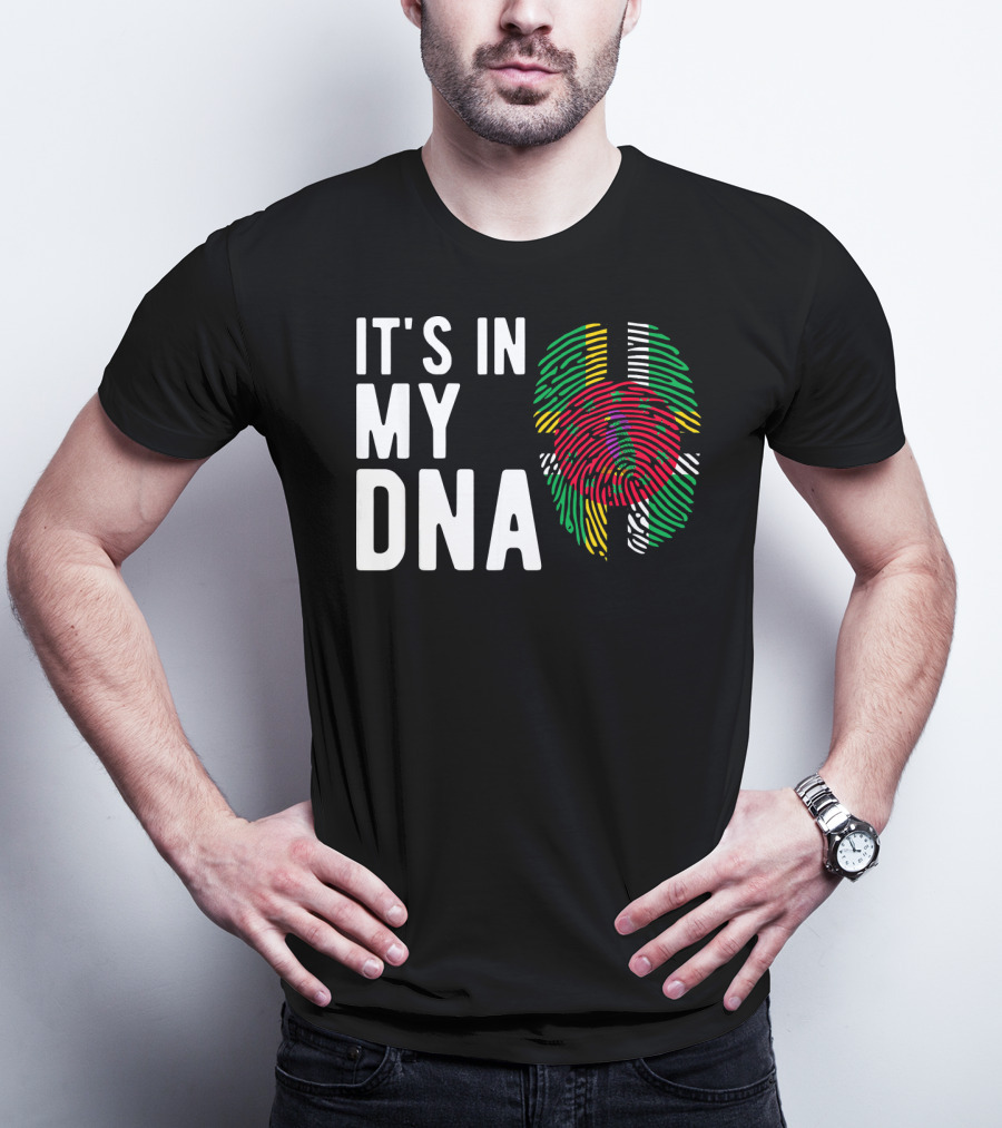 It's In My DNA Dominica Flag Dominican Fingerprint T-Shirt