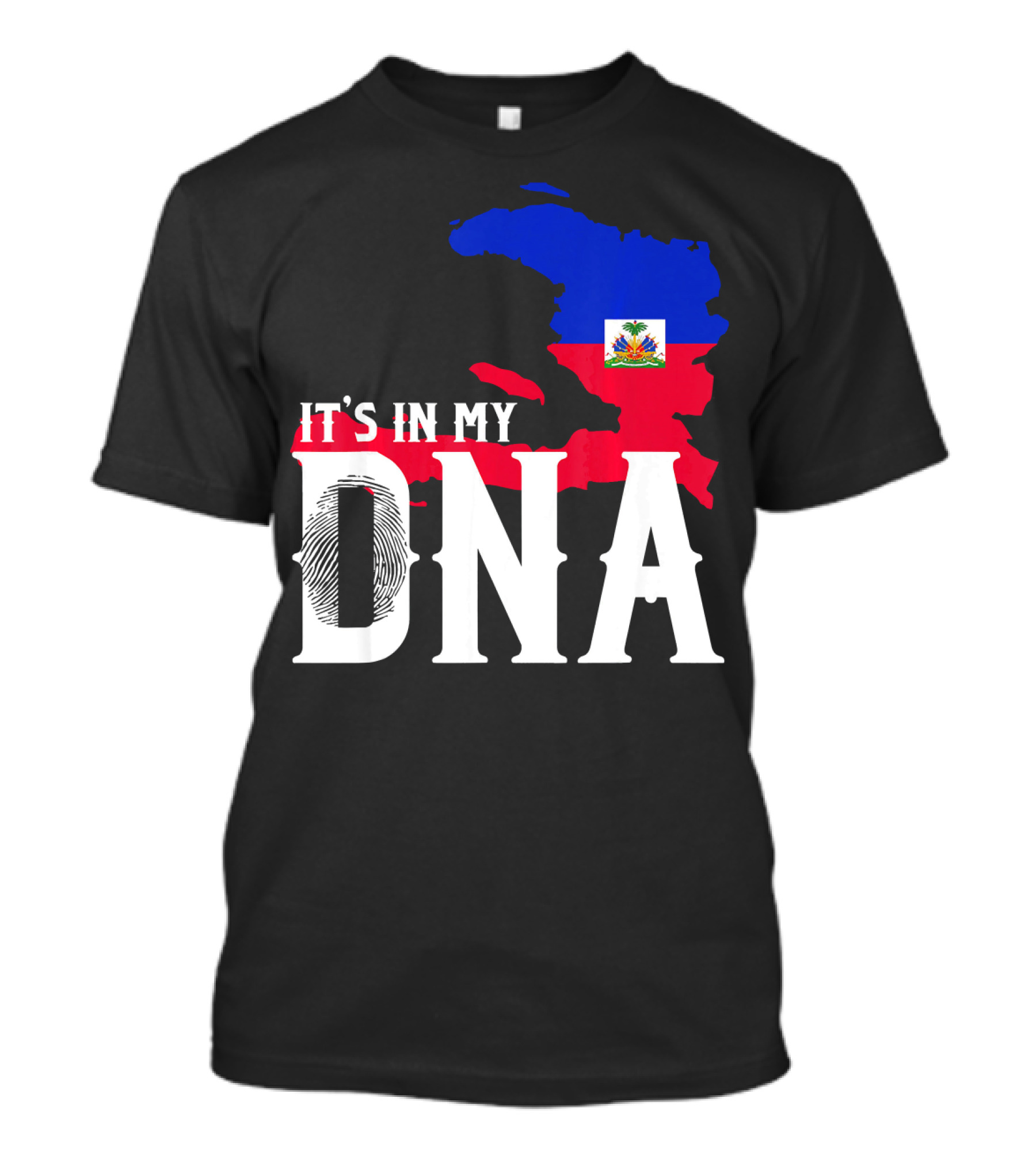 It's In My DNA Fingerprint Prideful Haiti Flag Map T-Shirt