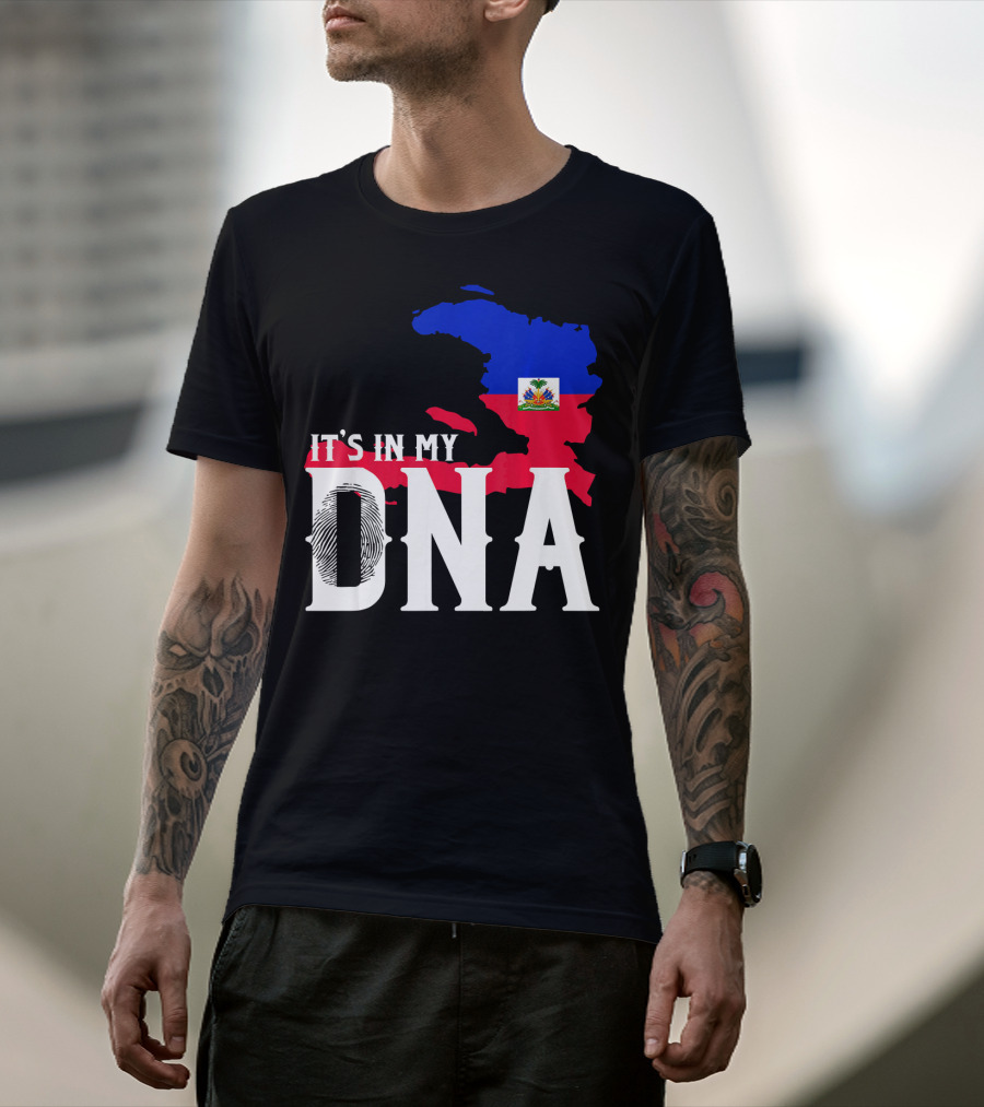 It's In My DNA Fingerprint Prideful Haiti Flag Map T-Shirt