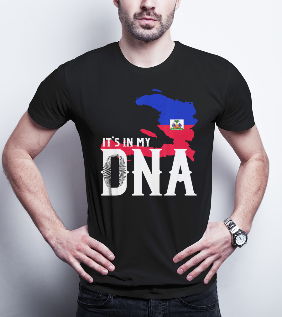 It's In My DNA Fingerprint Prideful Haiti Flag Map T-Shirt