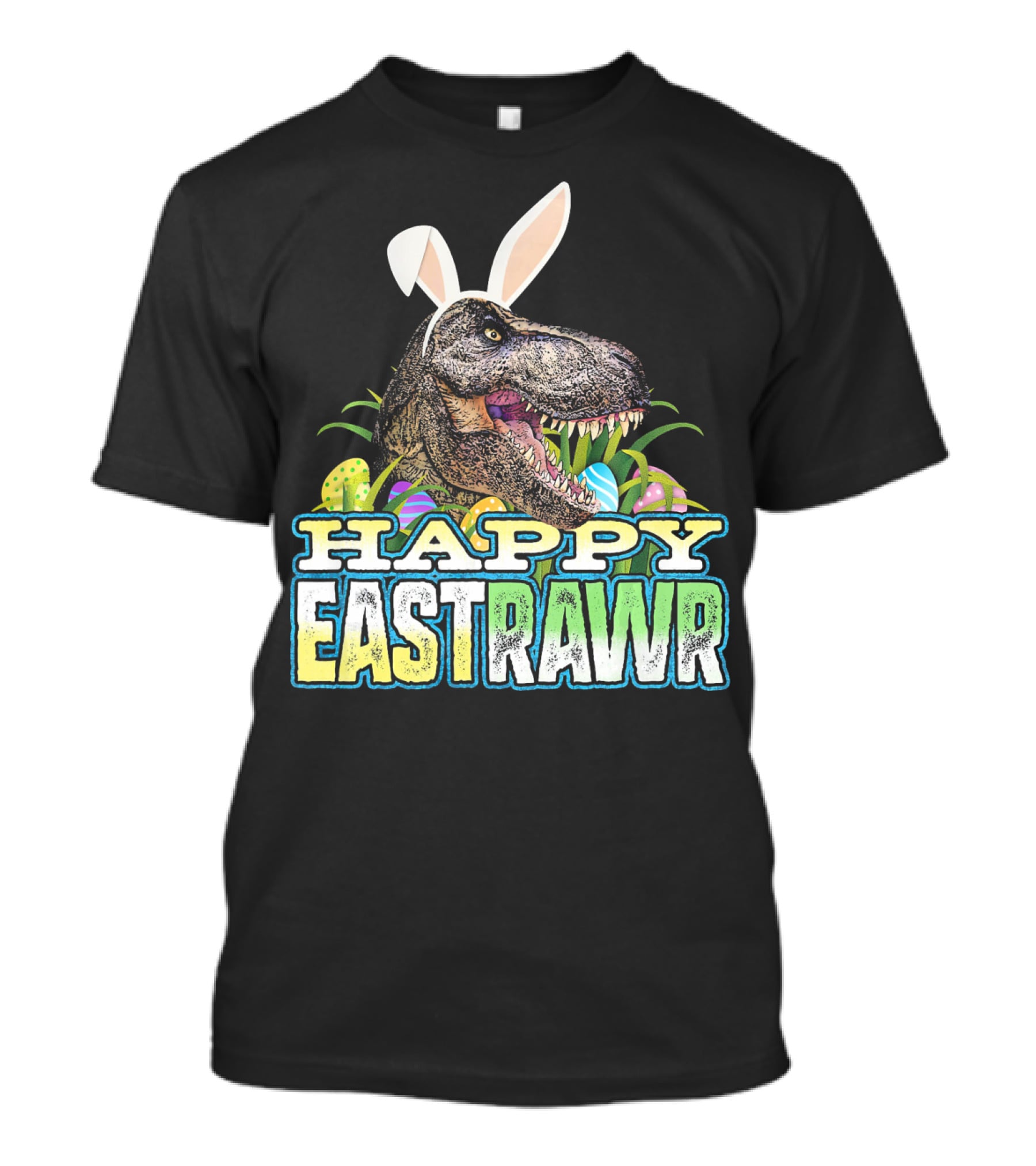 Happy Eastrawr Dinosaur Bunny Ears Easter Eggs T-Shirt