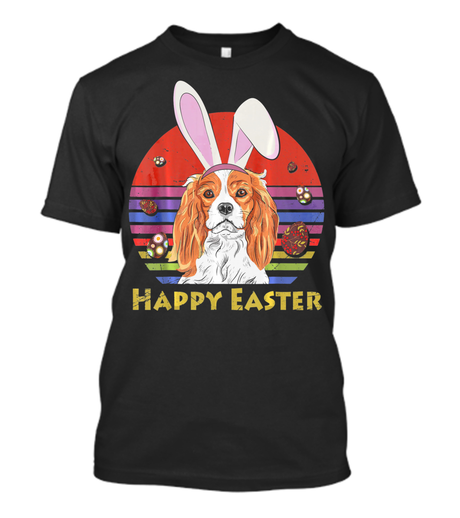 Happy Easter Cavalier King Charles Dog Bunny Headband T-Shirt