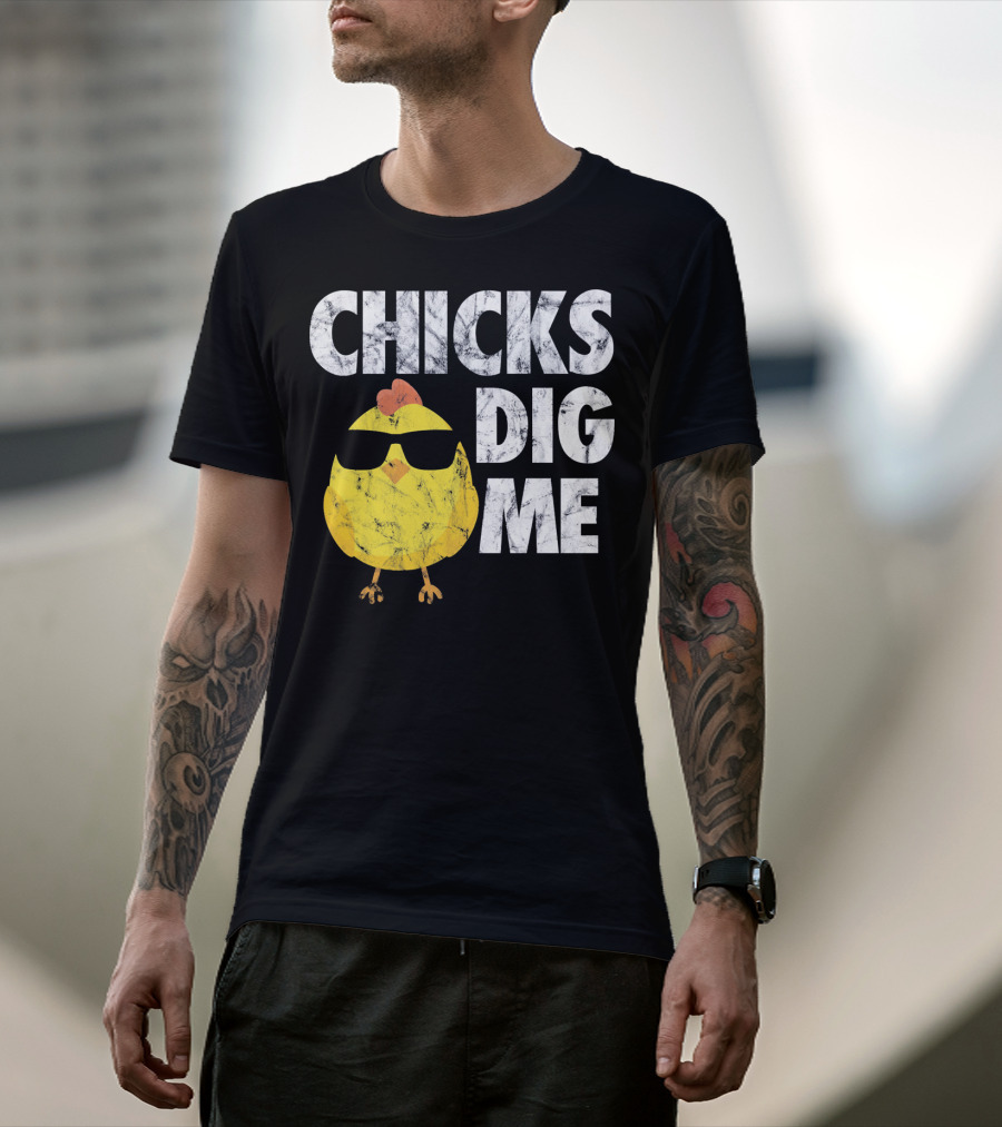 Kids Cute Easter Chicks Dig Me Sunglasses Chicken T-Shirt