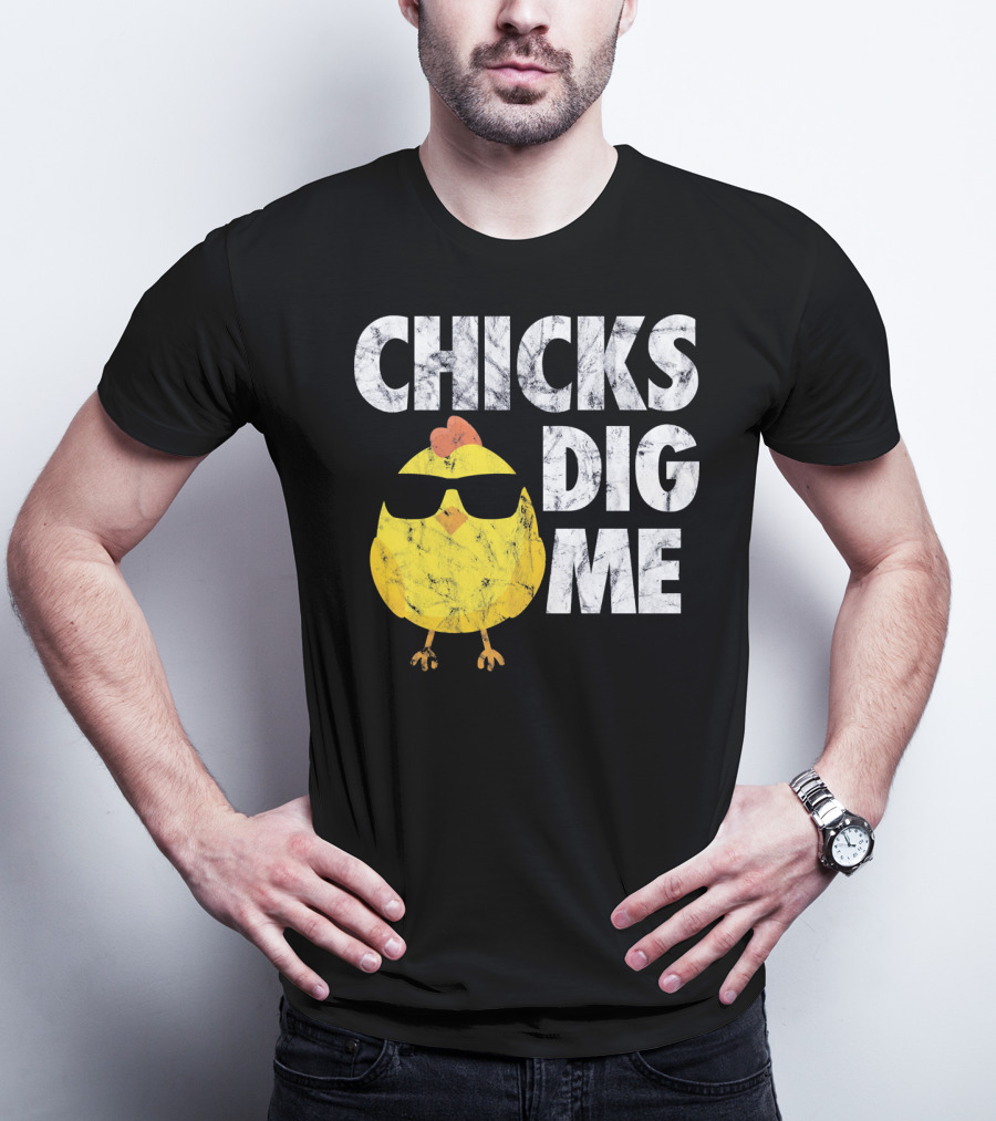Kids Cute Easter Chicks Dig Me Sunglasses Chicken T-Shirt